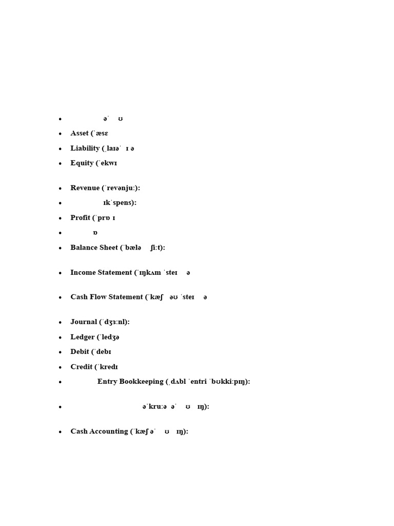 Accounting and Law Vocabulary Guide | PDF | Debits And Credits ...