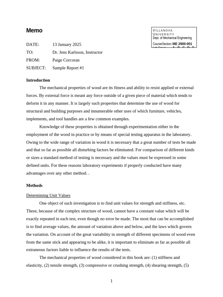 ME 2900 Sample Report | PDF | Deformation (Engineering) | Stress (Mechanics)