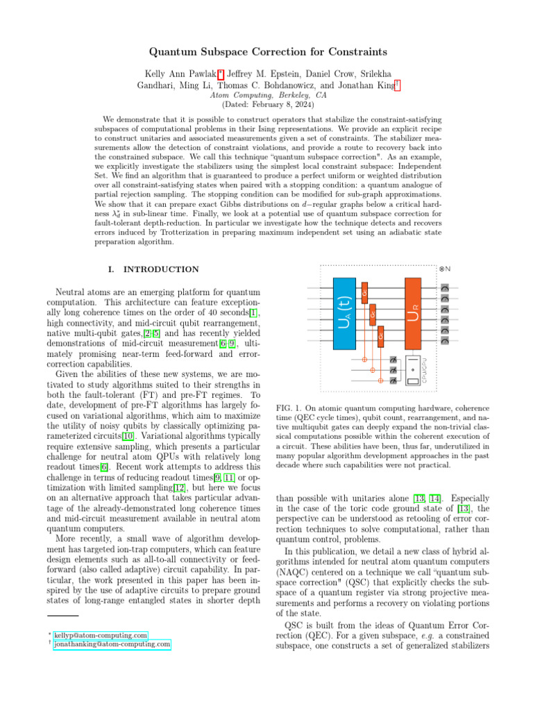 2310.20191v2 | PDF | Quantum Computing | Theoretical Computer Science