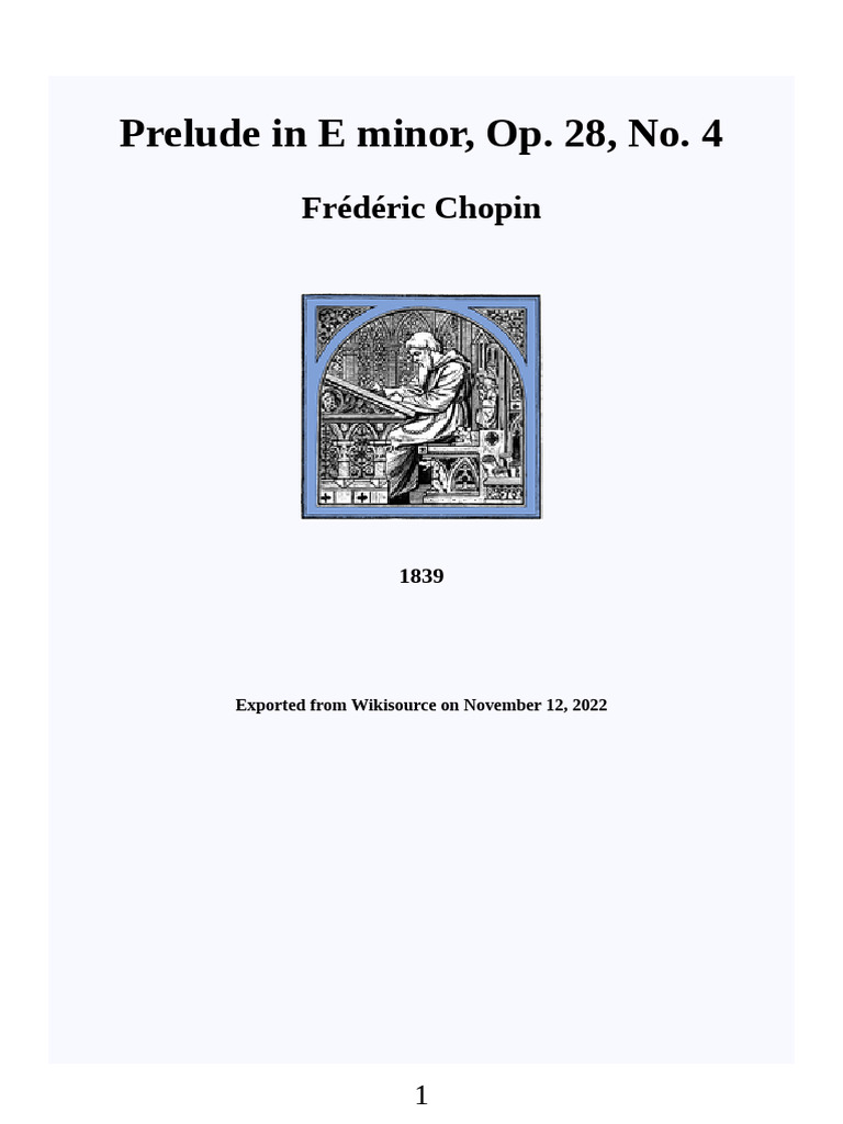 Prelude in E Minor, Op. 28, No. 4 (Chopin) | PDF