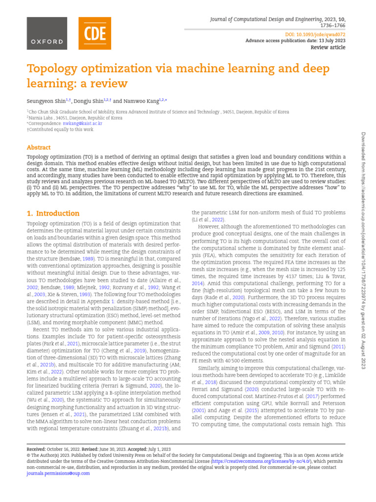 Topology Optimization via Machine Learning and Dee | PDF | Mathematical ...