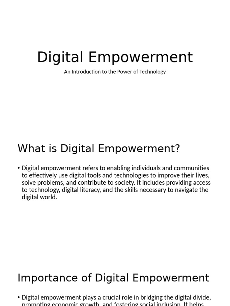 Digital Empowerment | PDF | Empowerment | Literacy