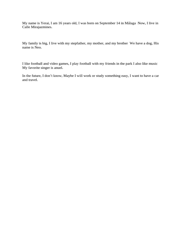 Writing Introduce Yourself | PDF