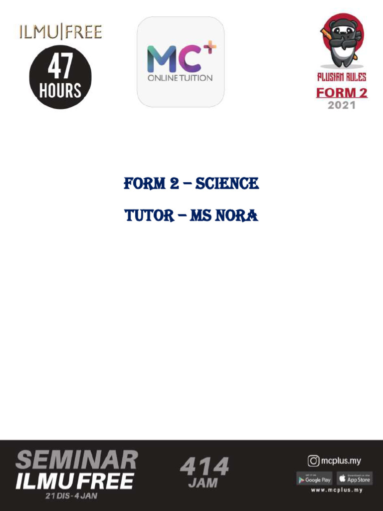 Ilmu Free Form 2 Science MS Nora 28.12.2020 | PDF