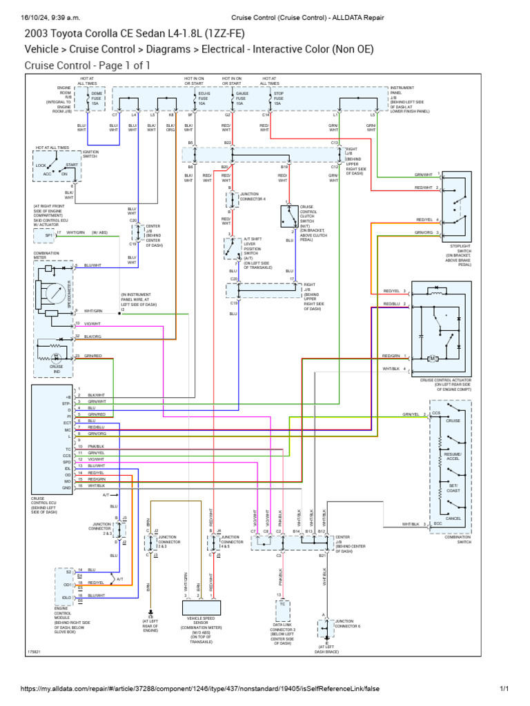 2003 Toyota Corolla Cruise Control Diagram | PDF | Motor Vehicle ...