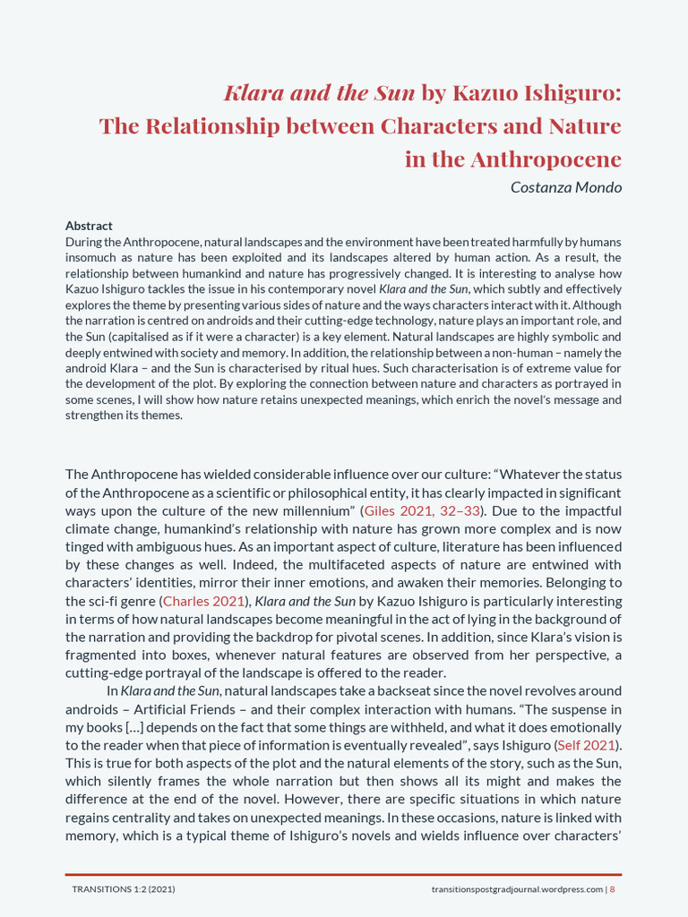 Klara and The Sun by Kazuo Ishiguro The | PDF