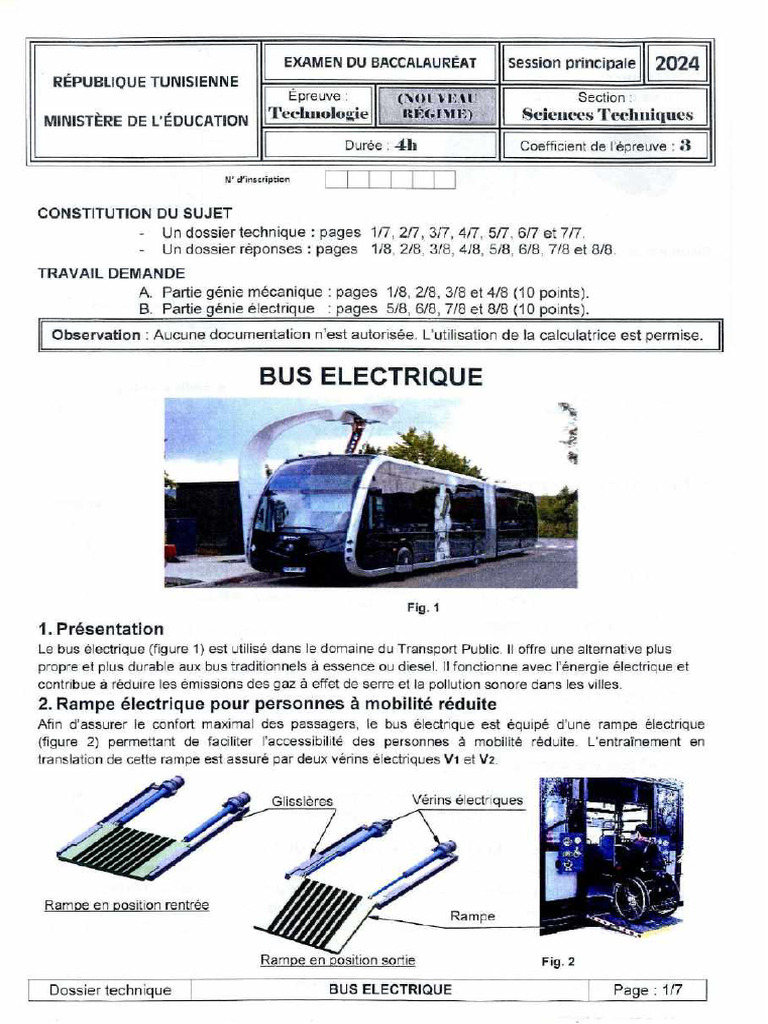 Bac 2024 Technique Technique Session Principale Nouveau Regime | PDF
