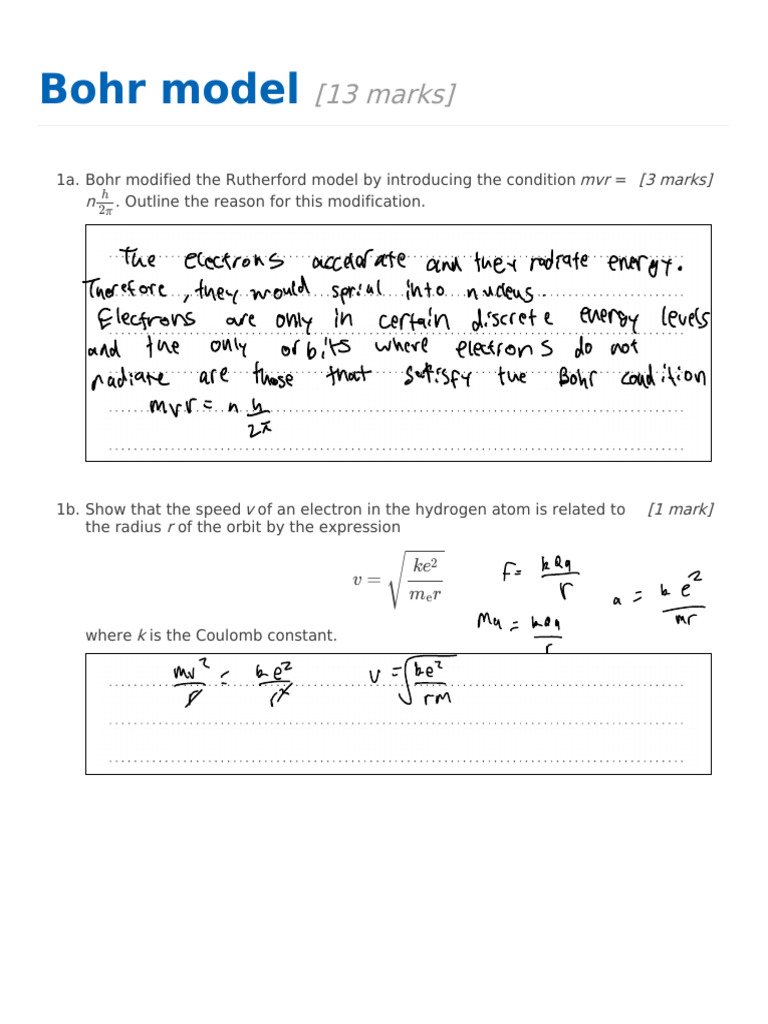 Bohr Model | PDF