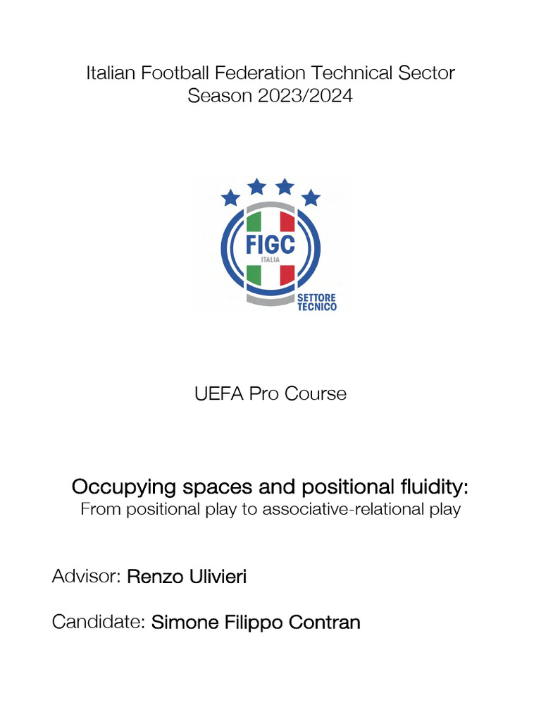 Occupying spaces and positional fluidity - Simone Contran | PDF | Johan Cruyff | Afc Ajax