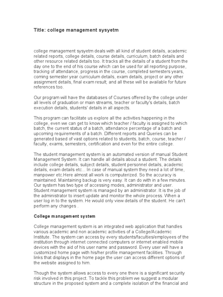 Collage Management System | PDF | Java Server Pages | Java (Programming ...