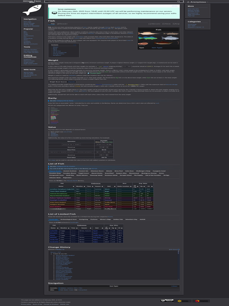 Fischipedia: Fishing Game Guide | PDF | Weight