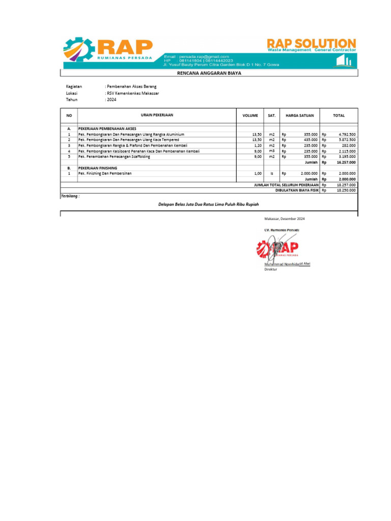 Penawaran RSV Addendum 3 | PDF