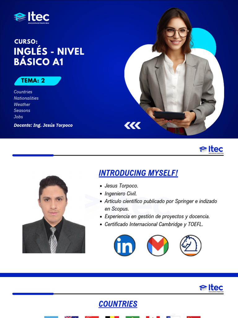 TEMA 2 - Countries, Nationalities, Weather, Seasons, Jobs | PDF ...