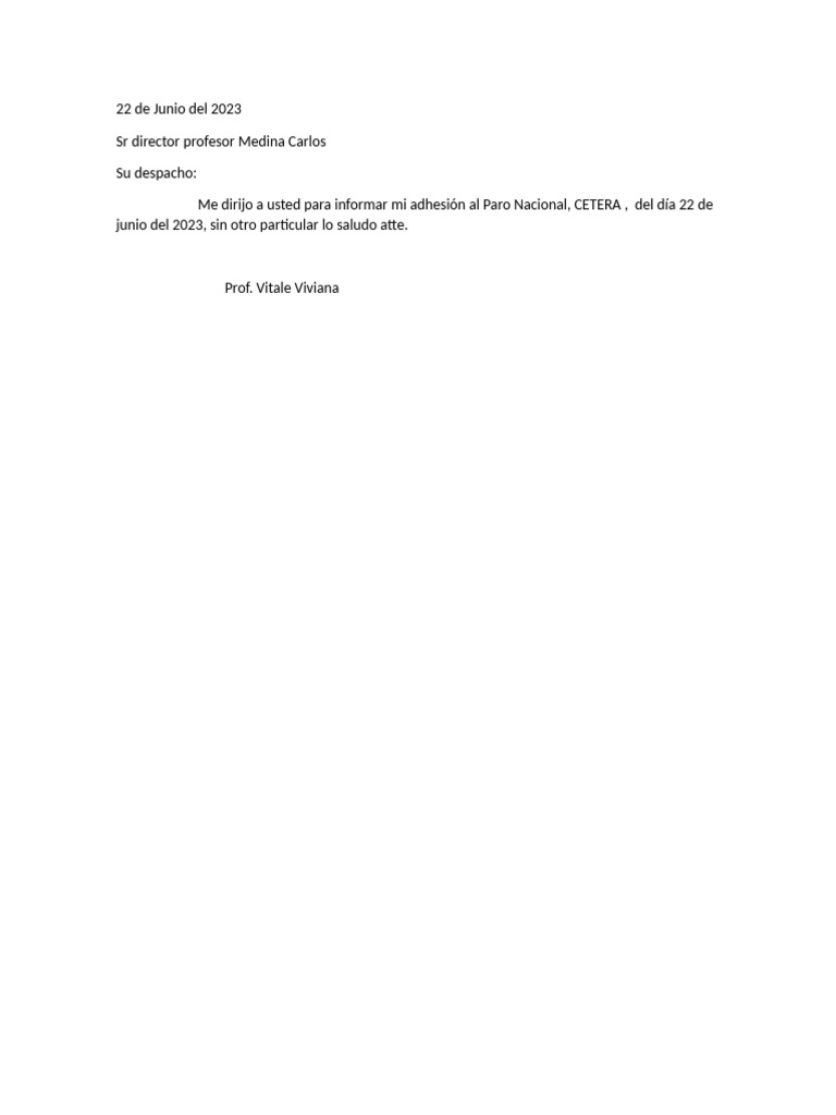 Adhesión al Paro Nacional 22/06/23 | PDF