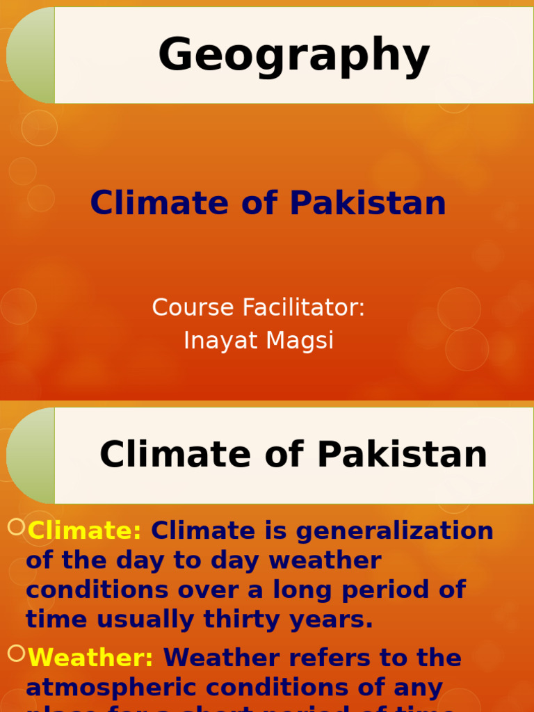 Climate and Seasons of Pakistan | PDF | Precipitation | Drought