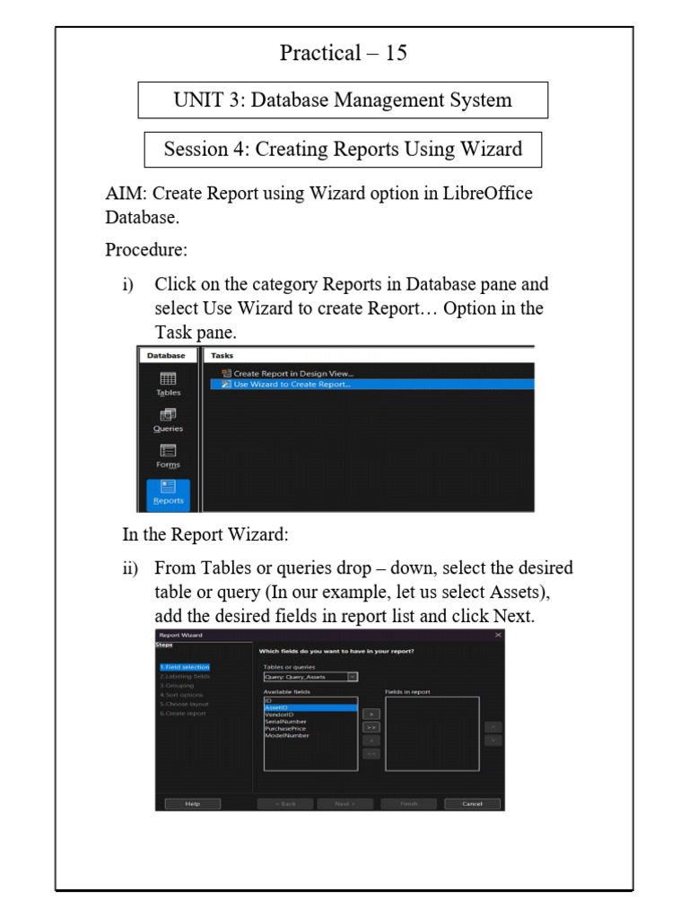 Creating Reports in LibreOffice Base | PDF
