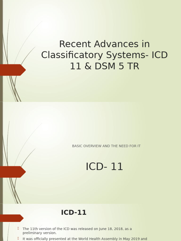ICD-11 and DSM-5 TR Overview | PDF | Mental Disorder | Dsm 5
