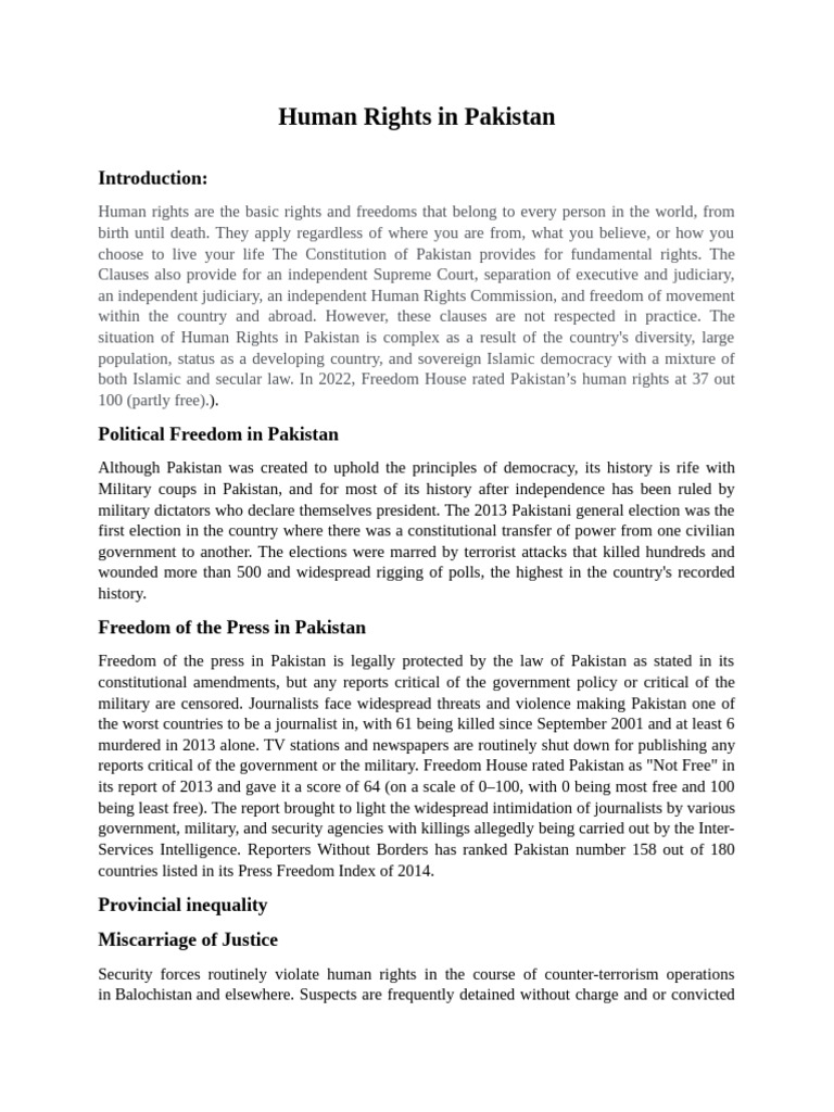 Pakistan's Human Rights Challenges | PDF | Human Rights | Government