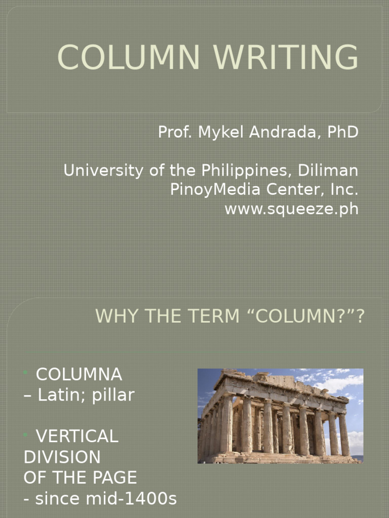ANDRADA Column Writing | PDF | Journalism | Bias