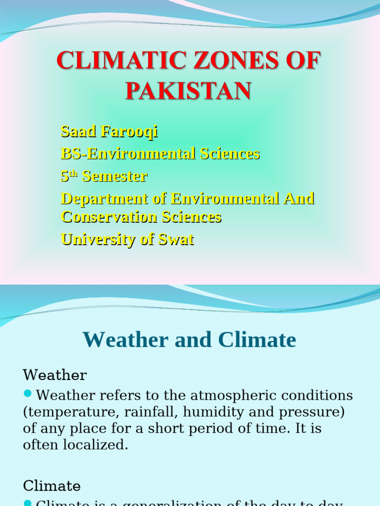 Climatic Zones of Pakistan | PDF | Rain | Mountains