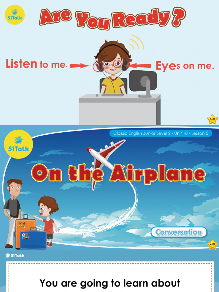 Level 2 - Unit 18 - Lesson 5 - On The Airplane | PDF