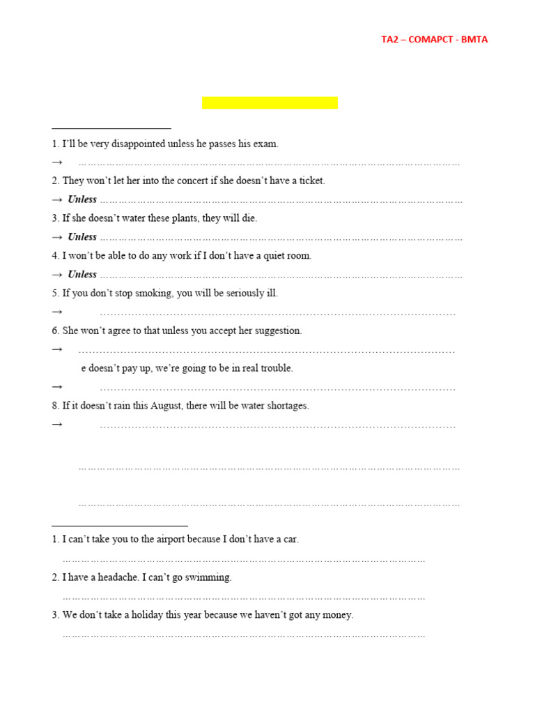TA2 - COMPACT - Sentence Transformation Pratice | PDF