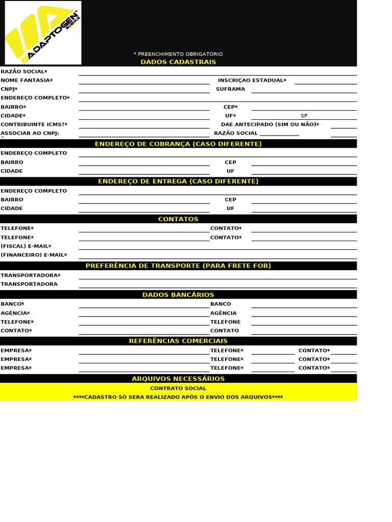 Ficha Cadastral | PDF
