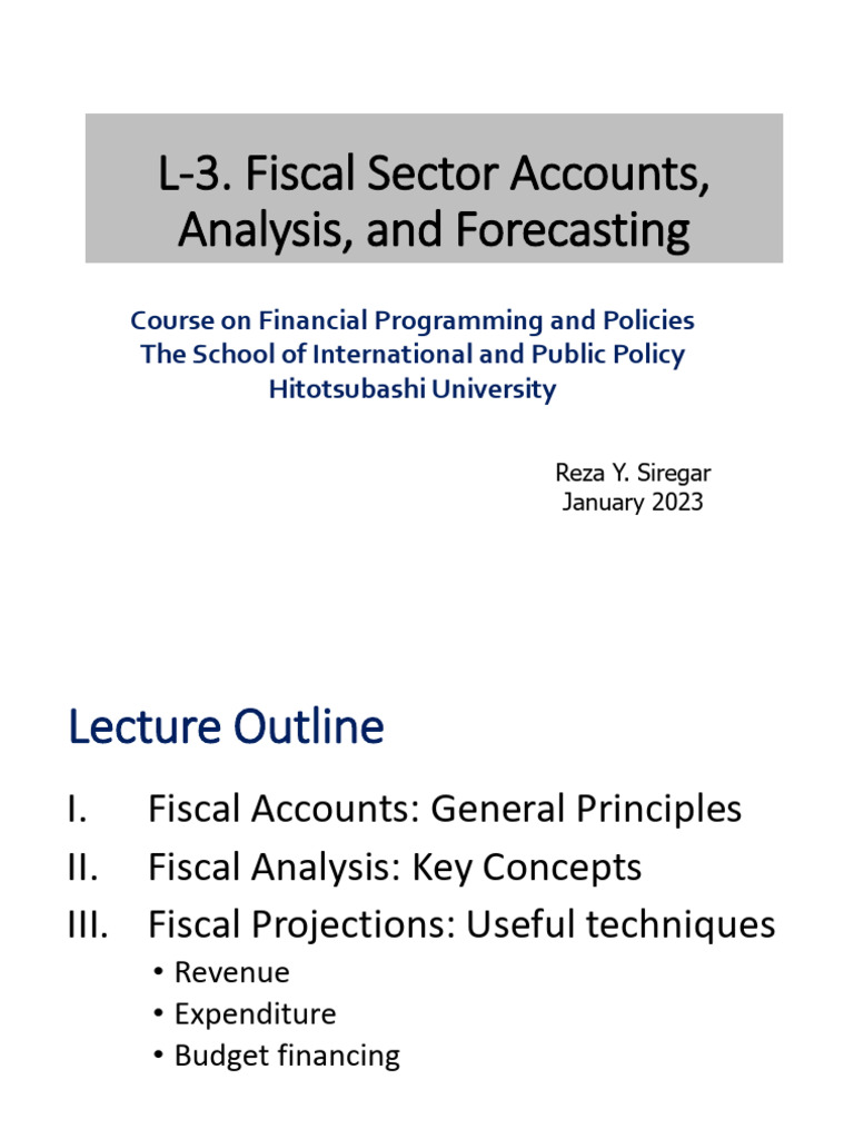 Fiscal Sector Accounts and Forecasting Guide | PDF | Public Finance | Taxes