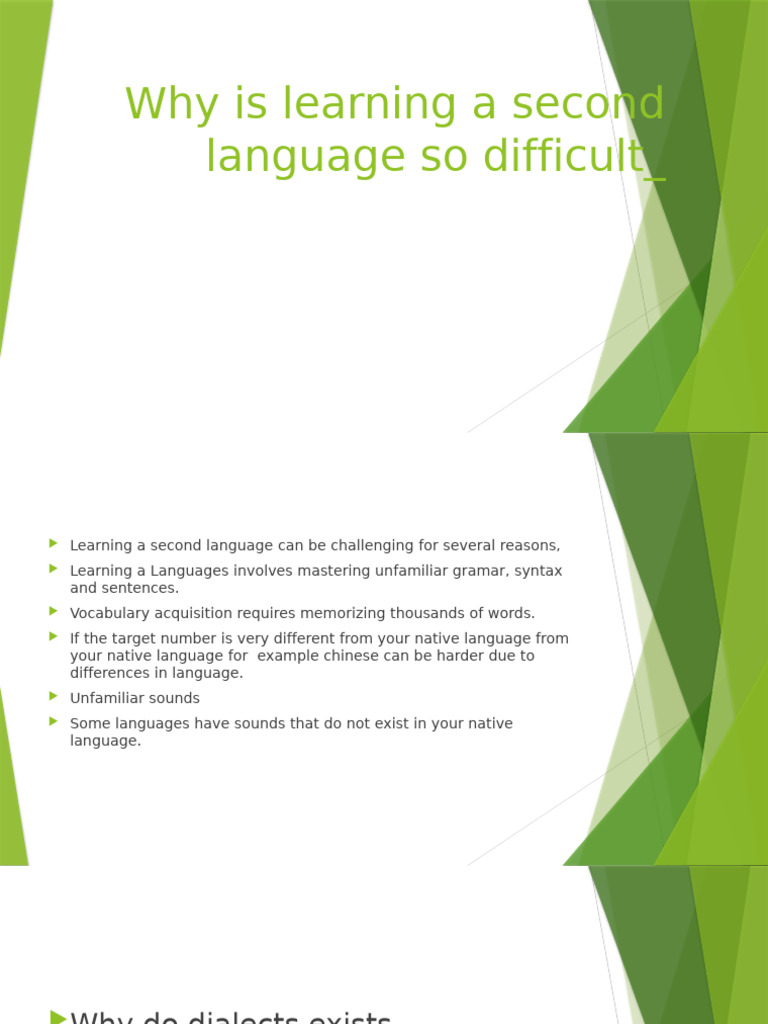 Challenges of Learning a Second Language | PDF