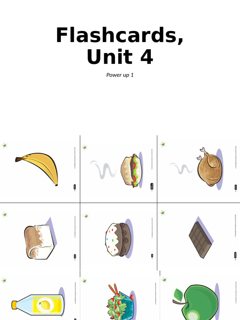 Power Up 1, Flashcards, Unit 4 | PDF