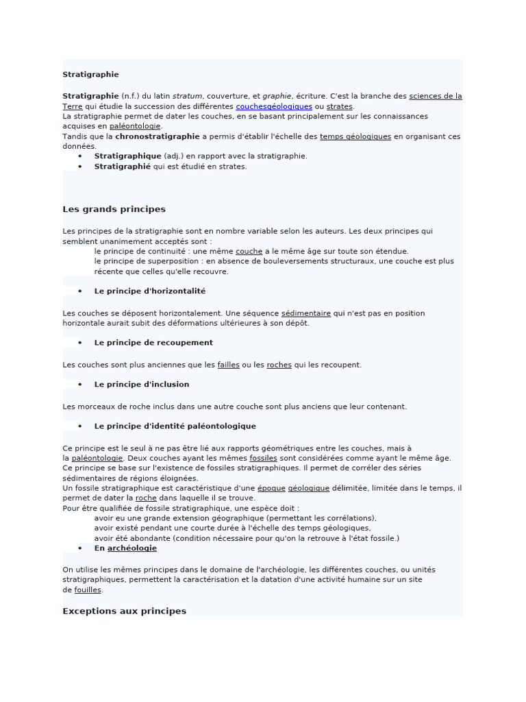 Définition de la stratigraphie | PDF | Stratigraphie | Strate