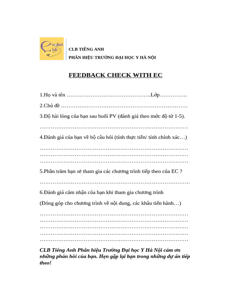 Clb Tiếng Anh | PDF