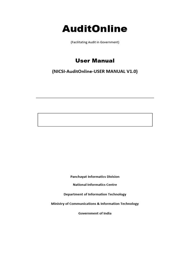 Audit Online User Manual | PDF | Audit | Login