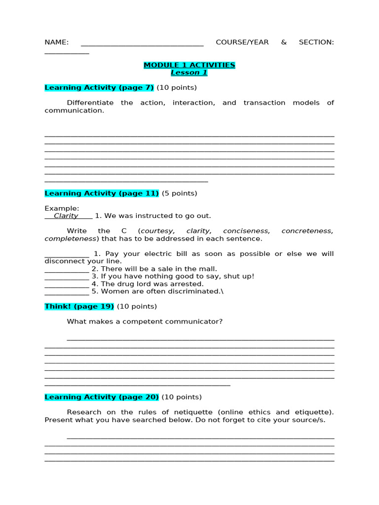 Module-1-Learning-Activities-and-Summative-Test-GECC-102 | PDF ...