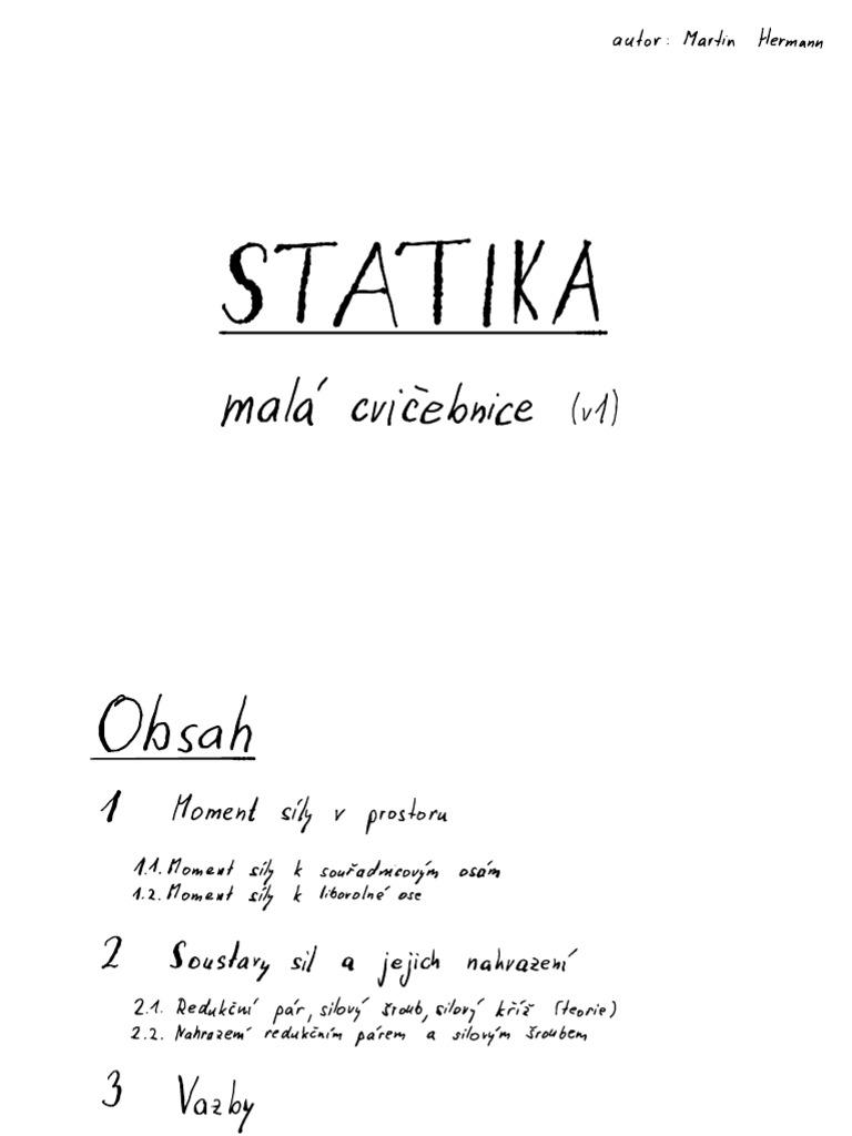 Statika Cvicebnice v1 | PDF