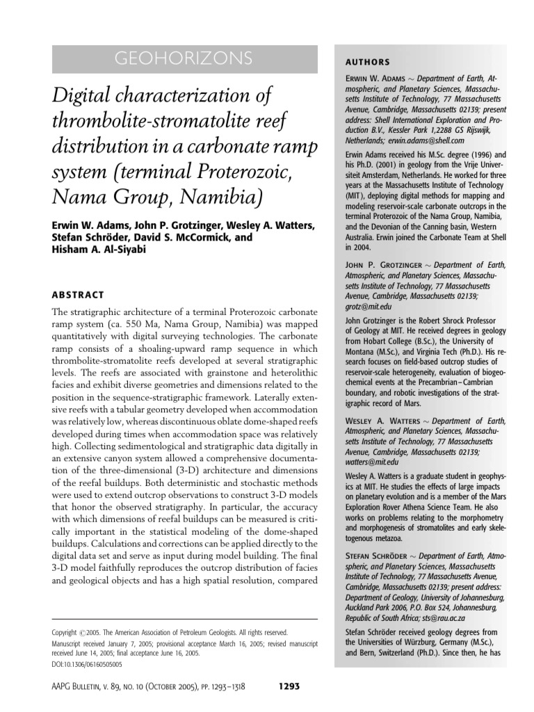 2005 - Adams Et Al - Digital Characterization of Thrombolite ...