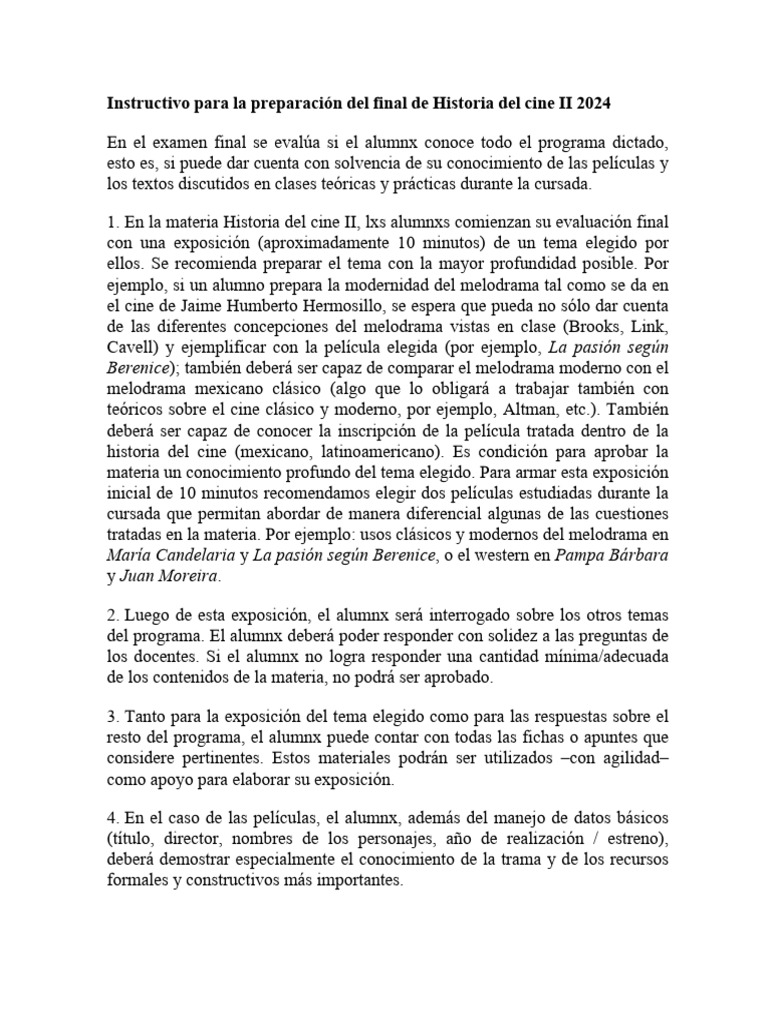 Instructivo para La Preparacion Del Final 2024 | PDF