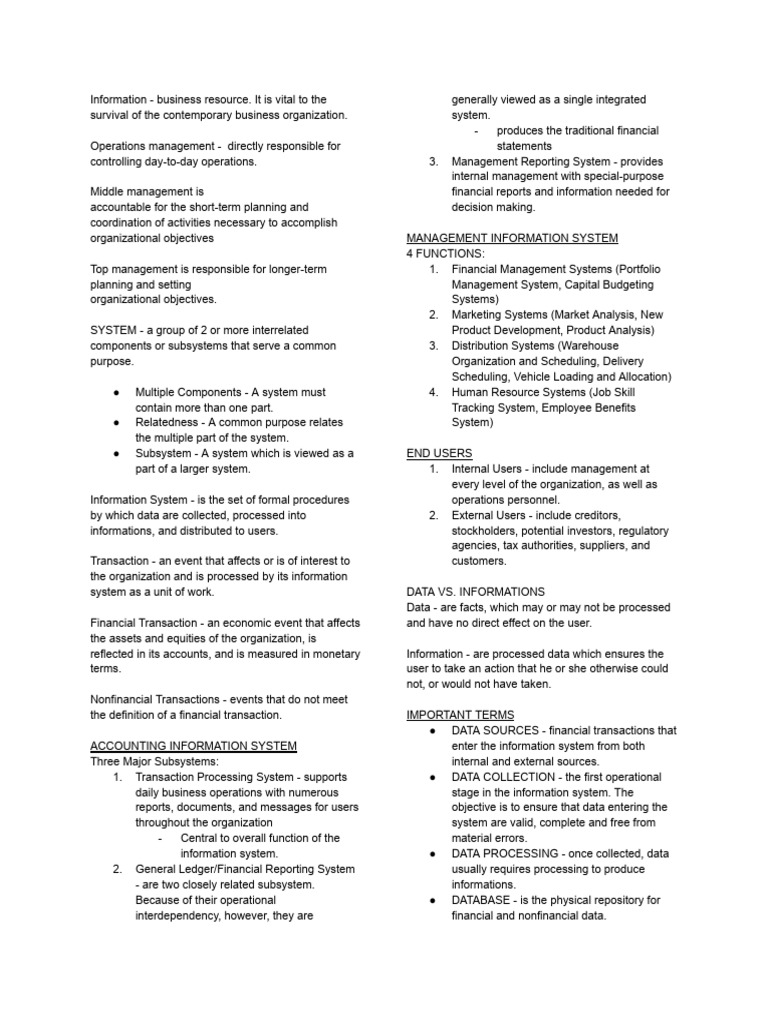AIS Reviewer | PDF | Internal Control | System