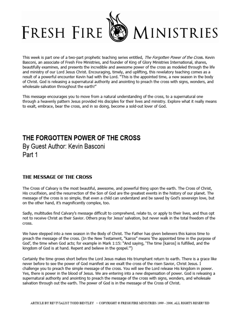 The Forgotten Power of The Cross | PDF | Jesus | Resurrection Of Jesus