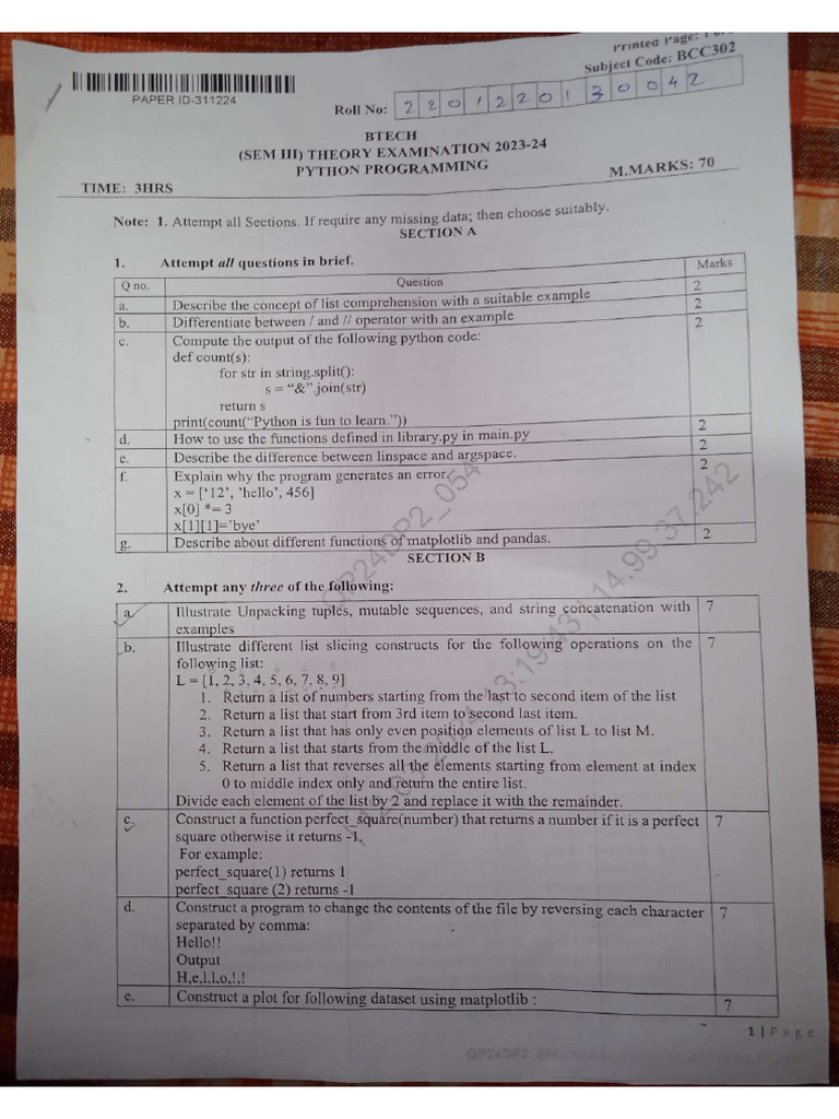 Python Programming 2024 3rd Sem | PDF