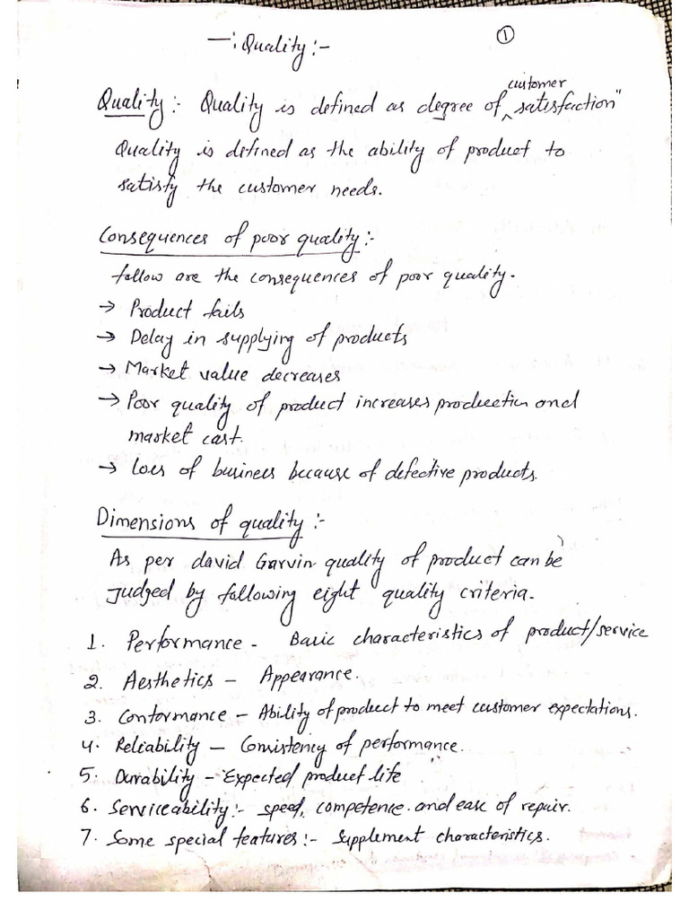 Standard and Quality Notes | PDF