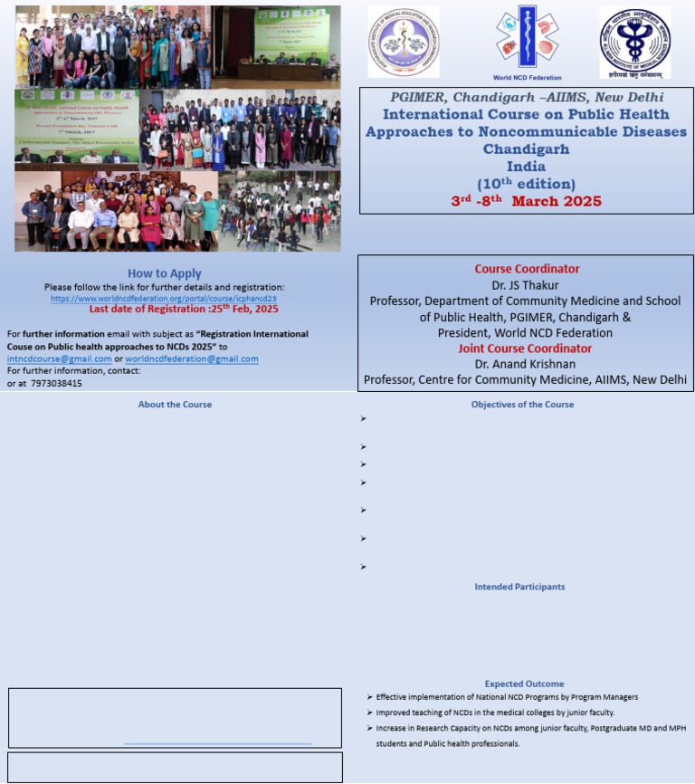 Course Brochure 2025 | PDF | Public Health | Non Communicable Disease