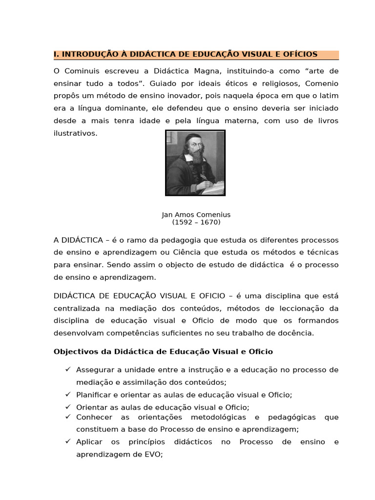 Didática da Educação Visual e Ofício | PDF | Experiência | Pedagogia