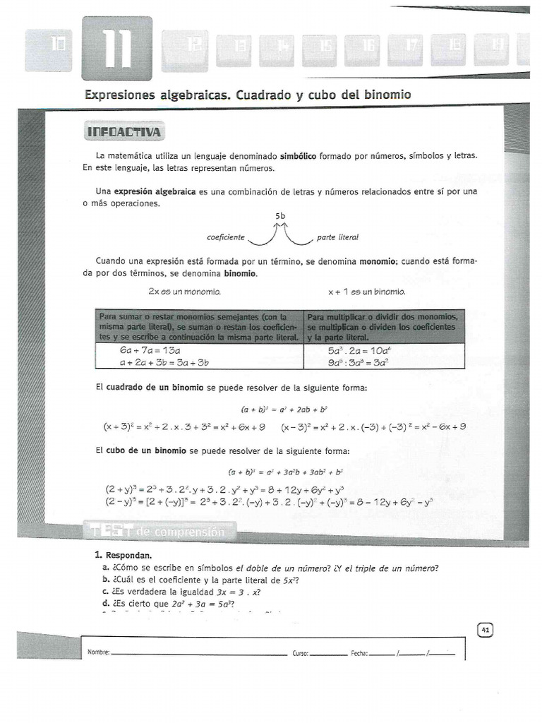 Expresiones Algebraicas | PDF
