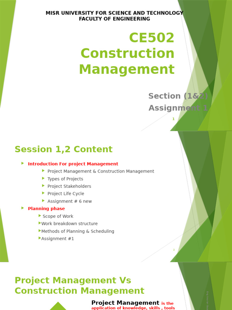 CE502 Tutorial. Session 1 &2 | PDF | Project Management