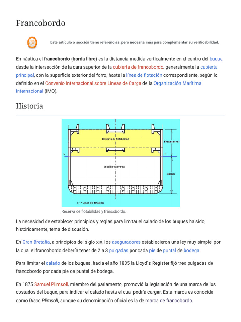 Francobordo - Wikipedia, La Enciclopedia Libre | PDF | Navegación | Industria pesada