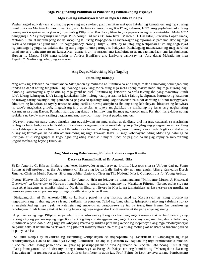 Filipino Lectures | PDF