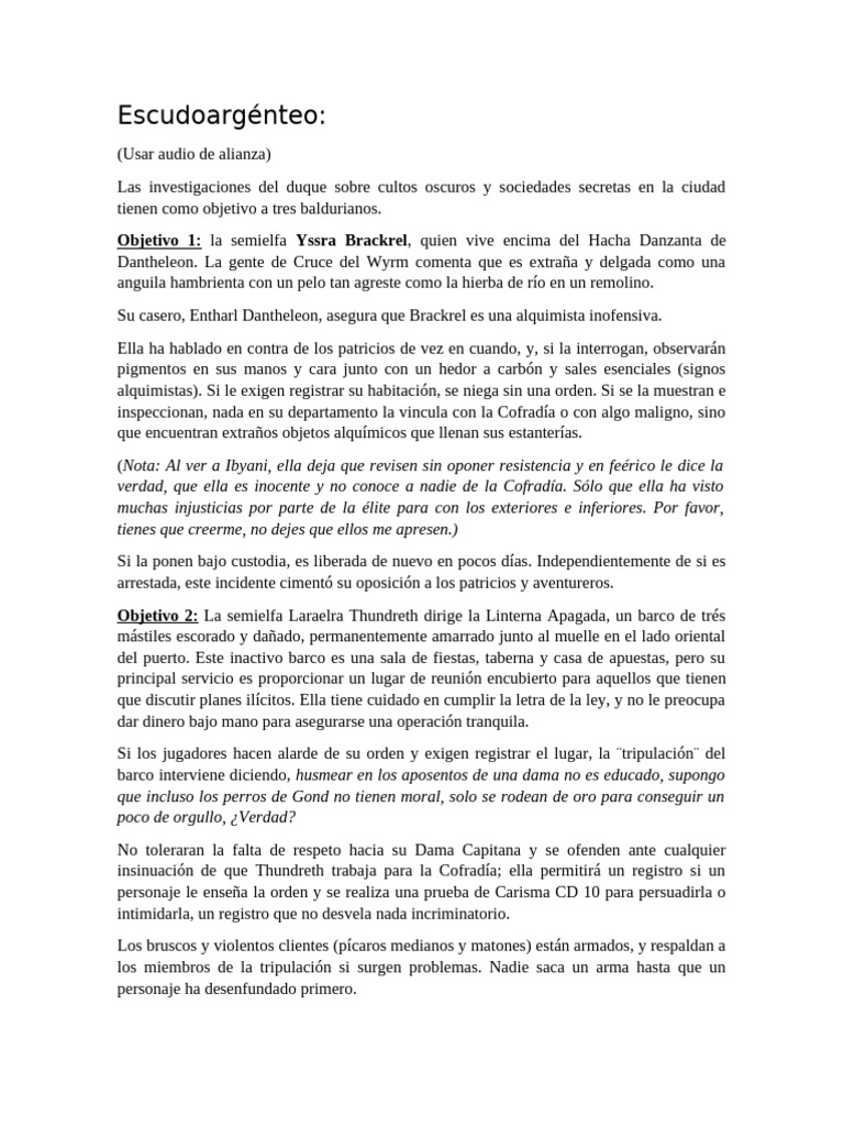 Intrigas y Secretos en Baldur's Gate | PDF