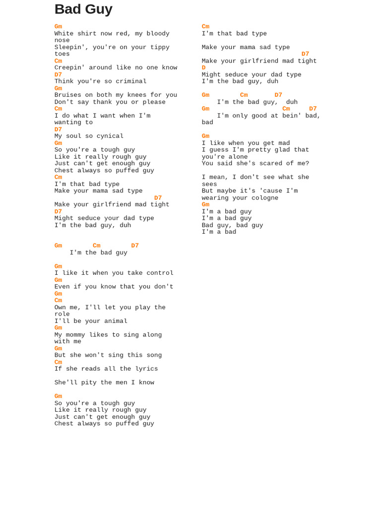 Bad Guy | PDF