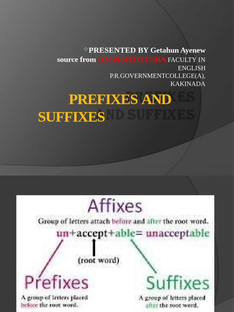 Understanding Prefixes and Suffixes | PDF
